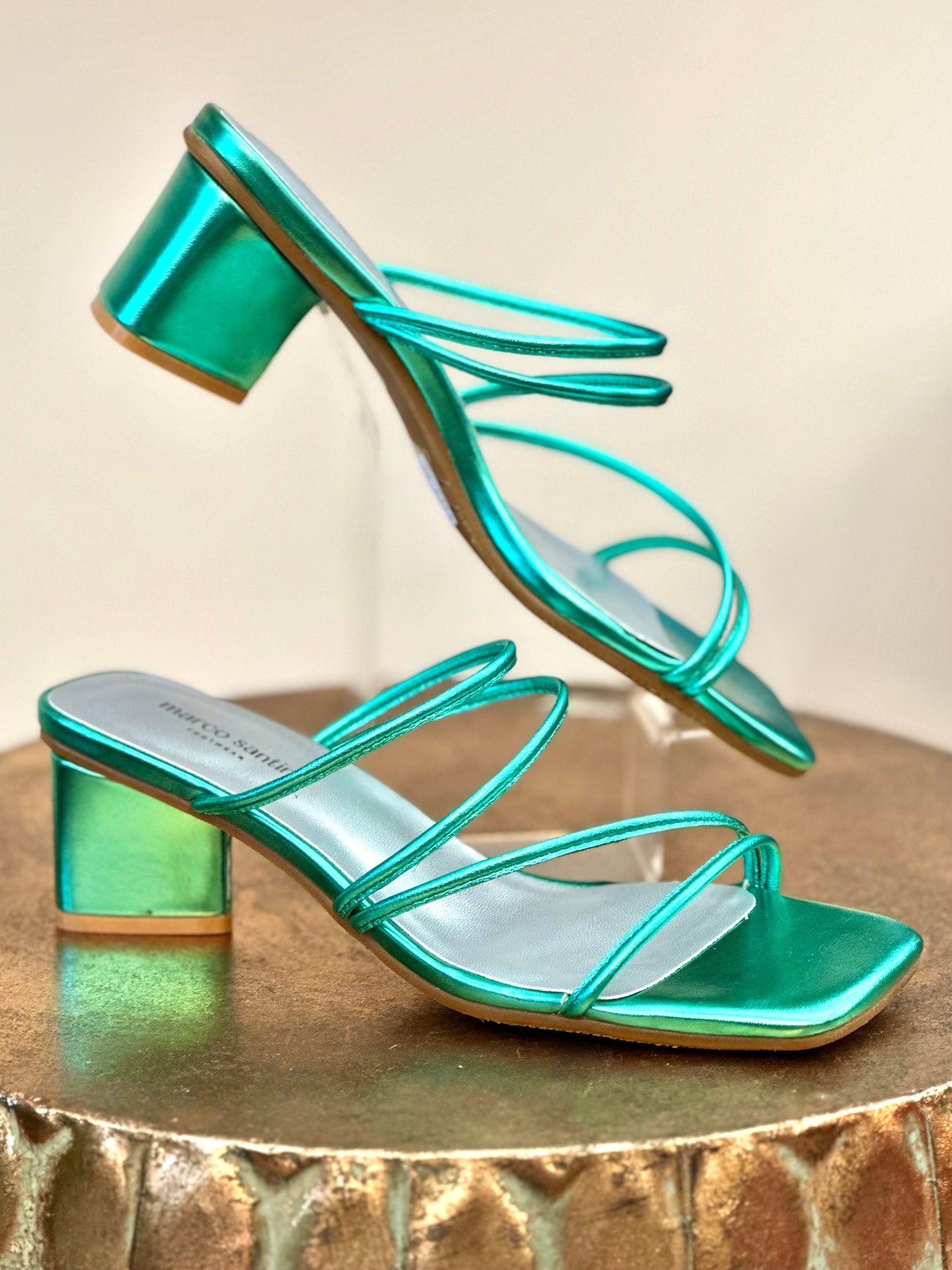 Marco Santini Metallic Jade Heel – Red Hill Collective