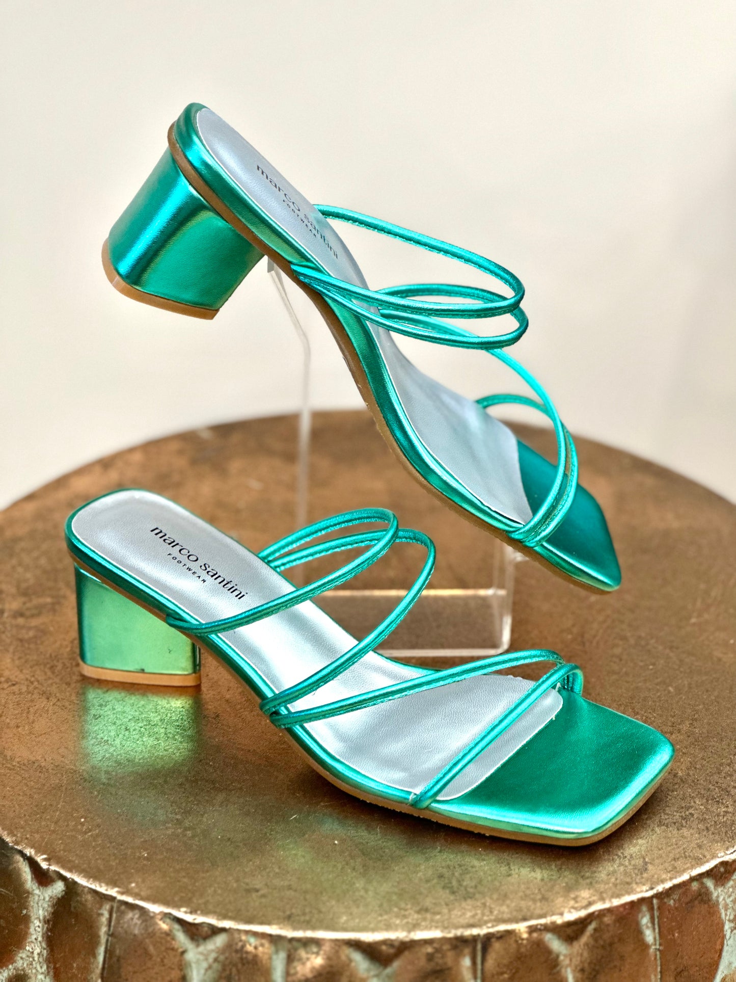 Marco Santini Metallic Jade Heel – Red Hill Collective