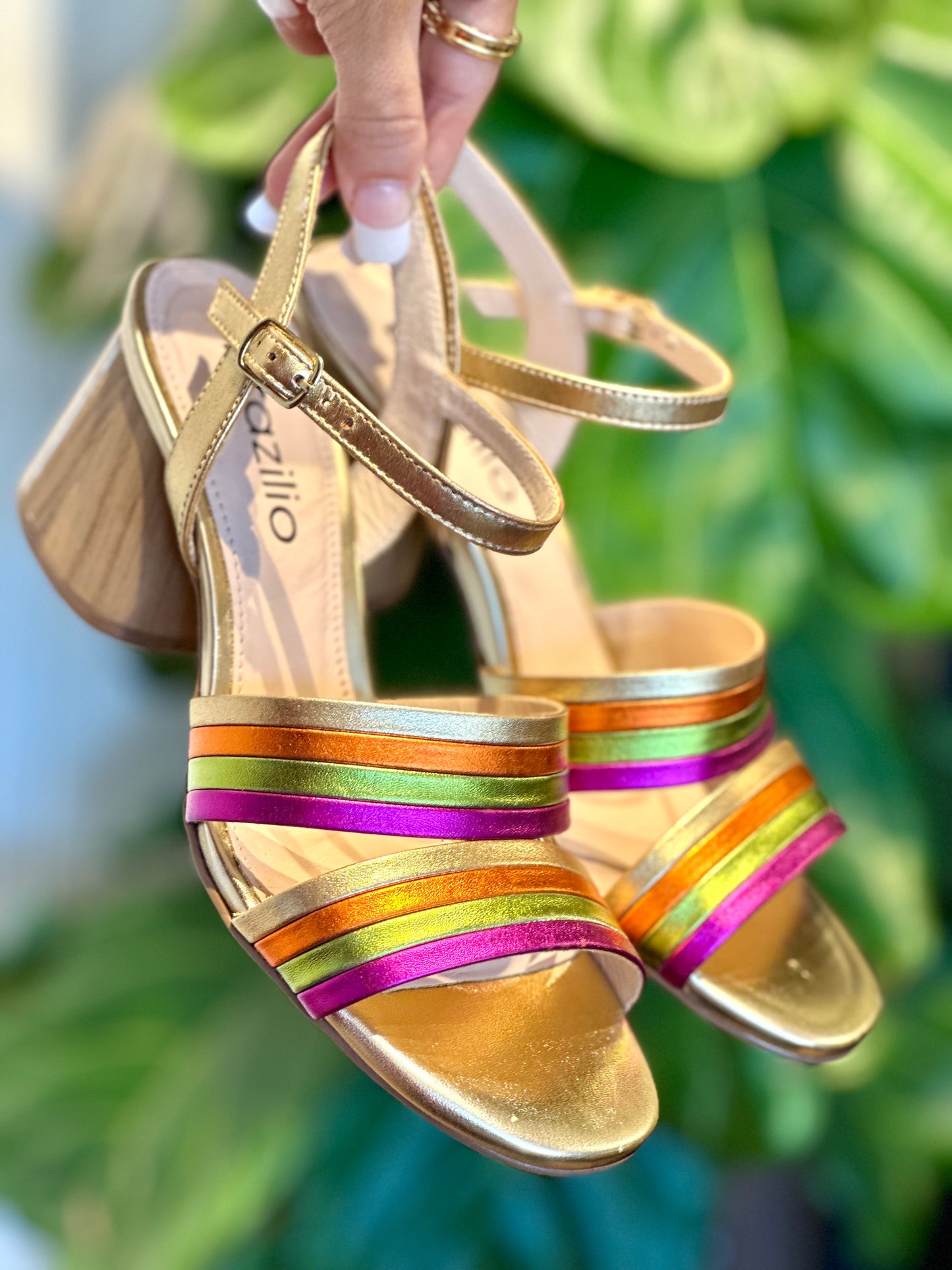 Brazilio Metal Rainbow & Gold Heels – Red Hill Collective