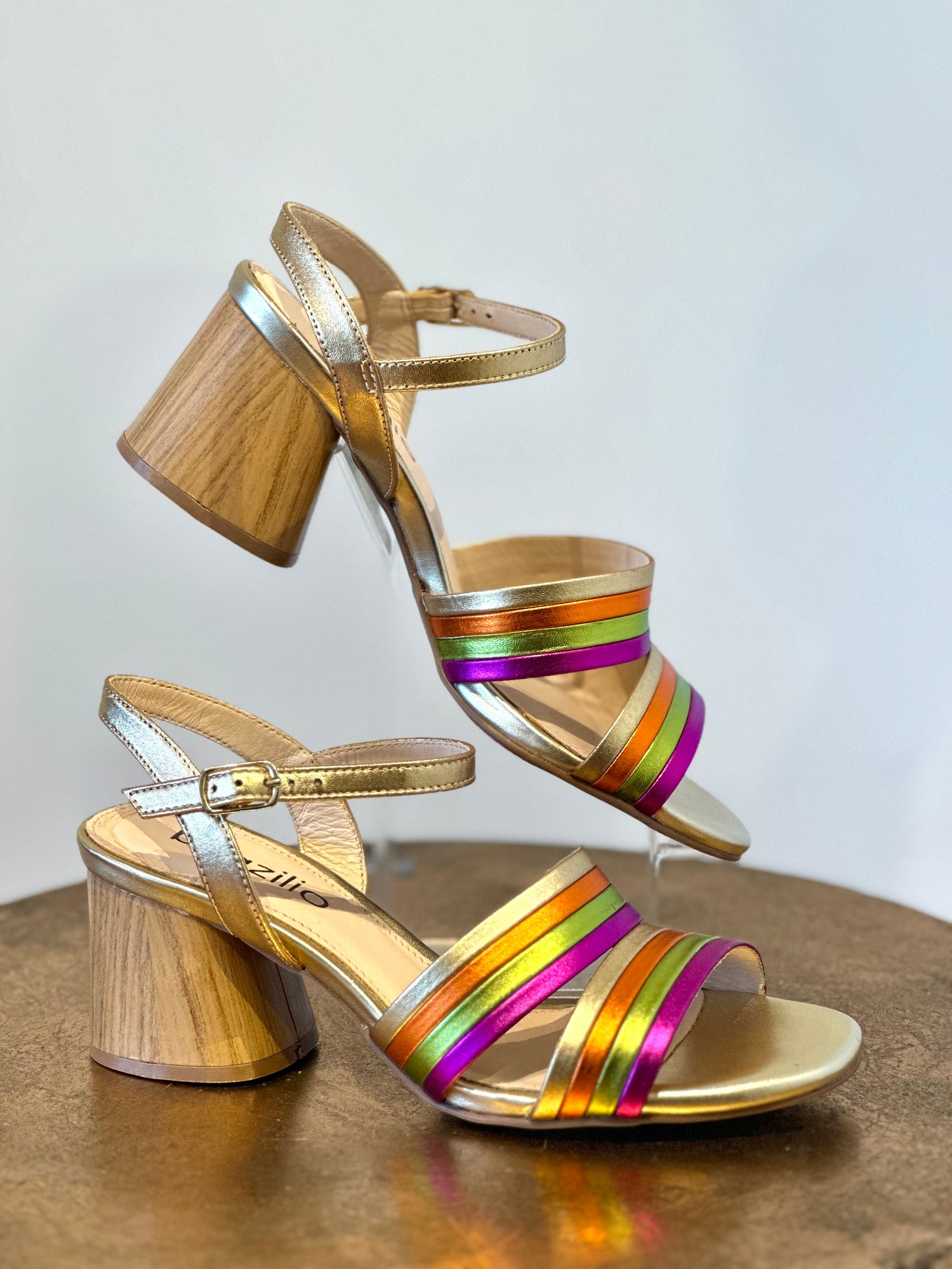Brazilio Metal Rainbow & Gold Heels – Red Hill Collective